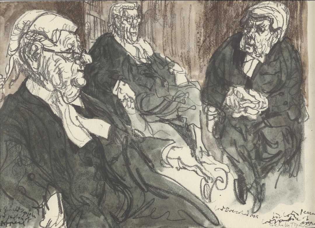 Rare Print - "the Three Judges" - by Feliks Topolski R.A. From His ...