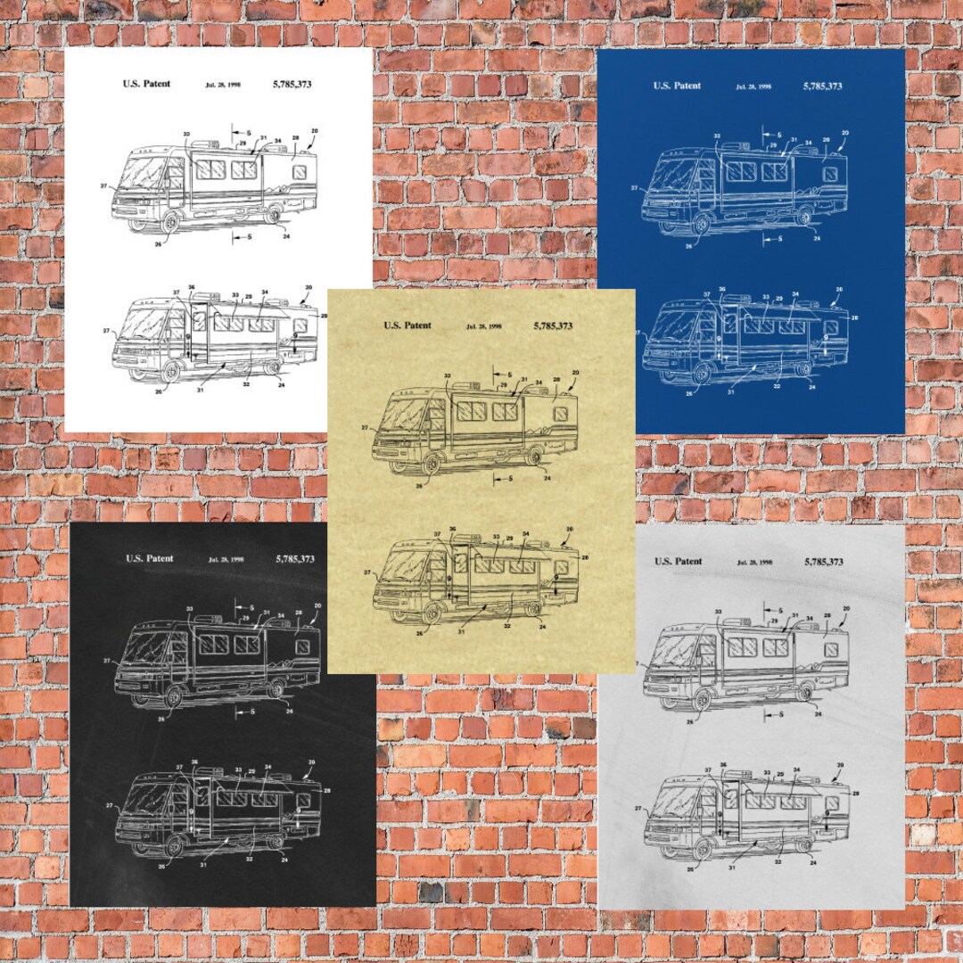 Motorhome Campervan RV Winnebago Original Patent Print Blueprint ...