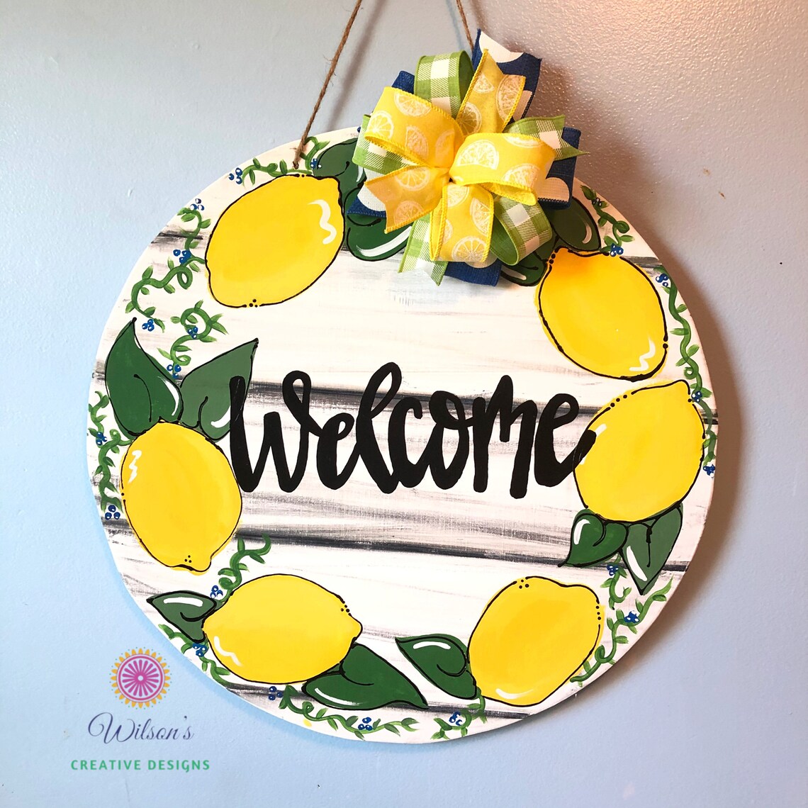 Welcome Lemon Door Hanger for Front Door Lemon Door Hanger | Etsy