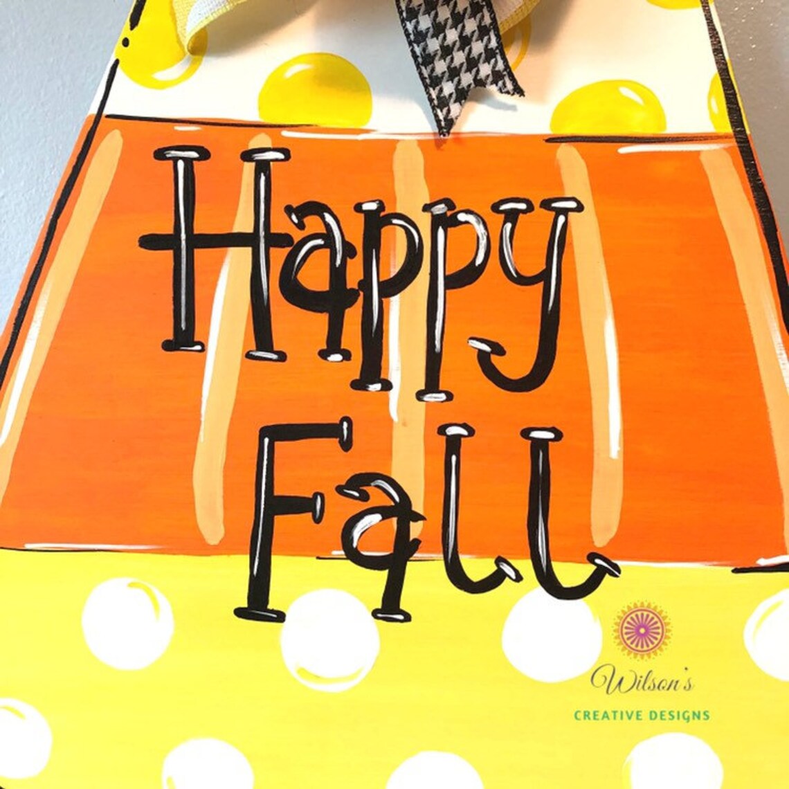 Candy Corn Door Hanger Fall Door Hanger for Front Door Happy - Etsy