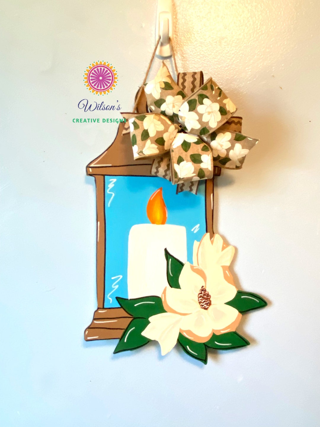 Magnolia Lantern Door Hanger, Magnolia Decoration for Wall, Magnolia ...