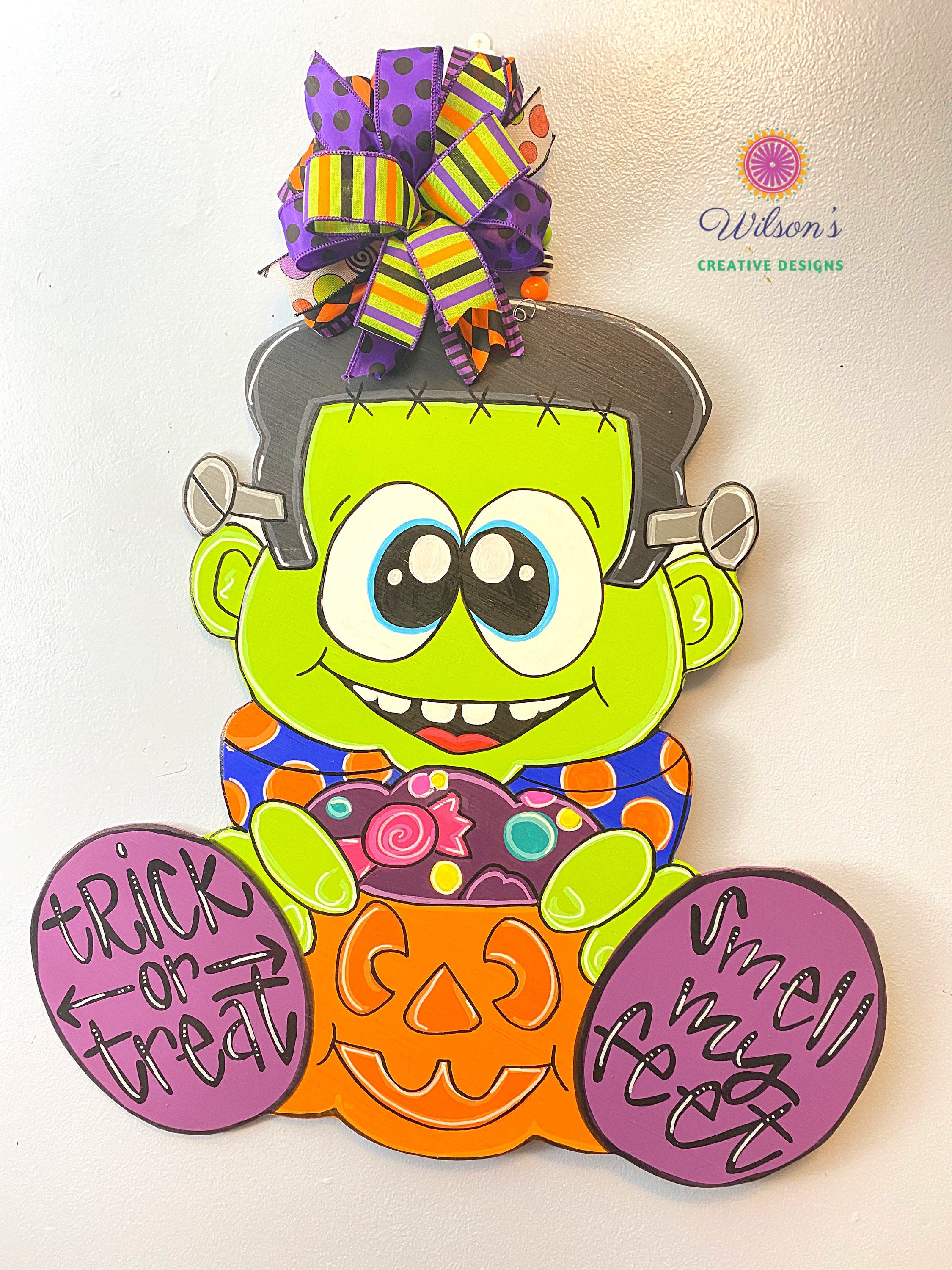 Frankenstein Door Hanger Halloween Door Decor for Front Door - Etsy