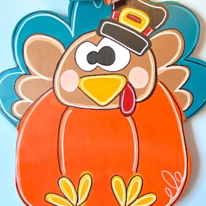 Turkey Door Hanger for Front Door, Thanksgiving Decoration for Porch ...