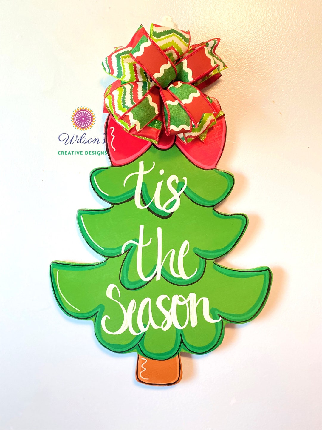 Christmas Tree Door Hanger, Christmas Door Hanger, Christmas Door Sign ...