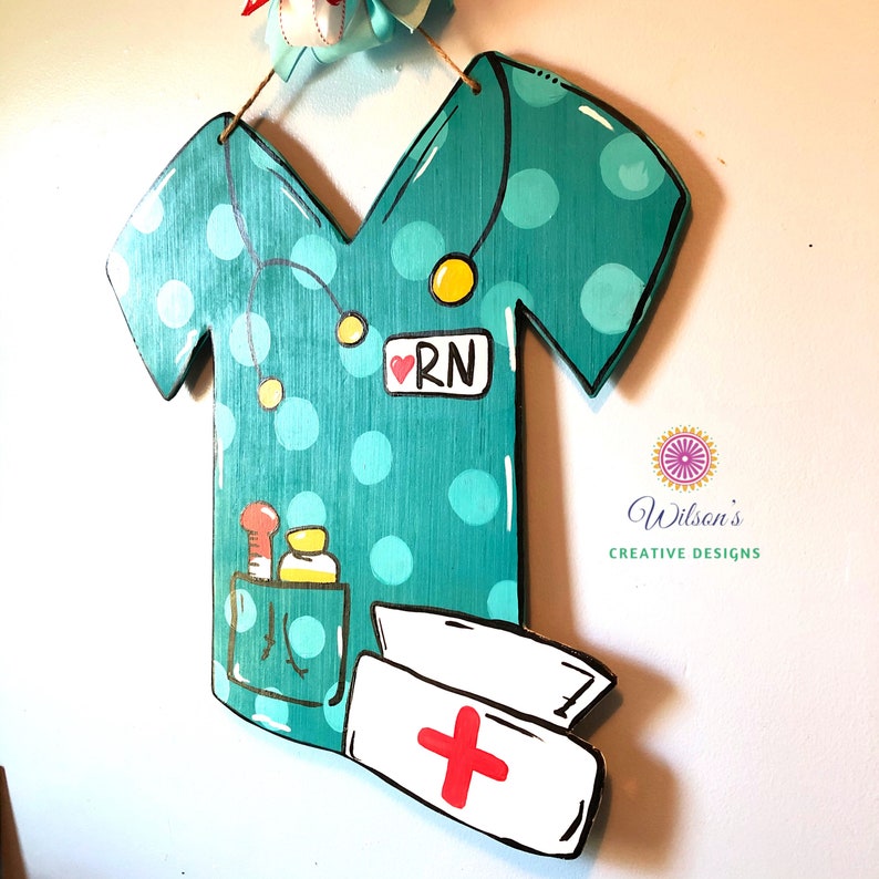 Scrub Door Hanger for Front Door Nurse Scrub Door Decor | Etsy