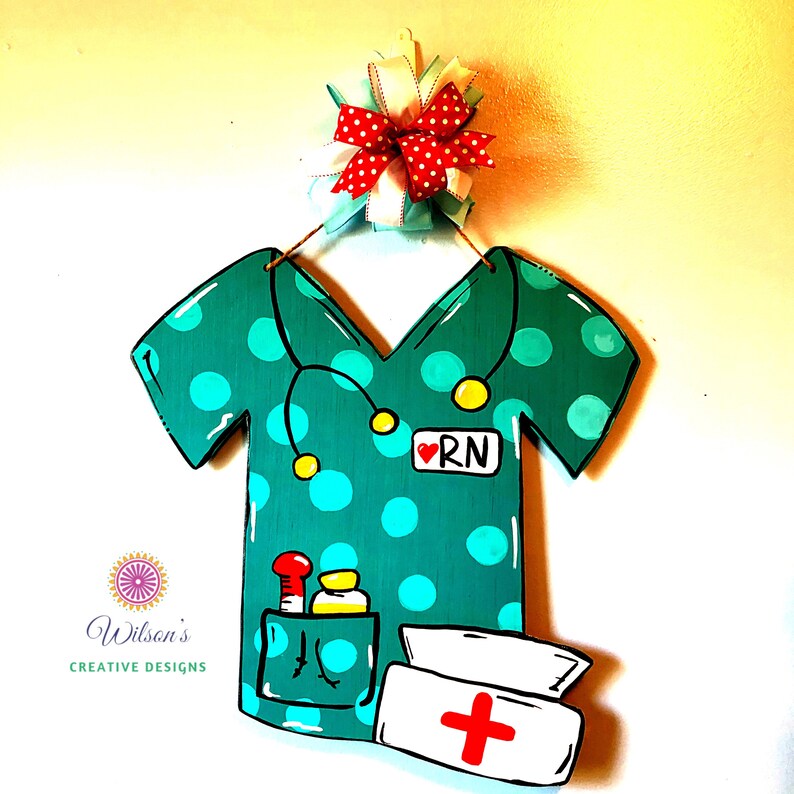 Scrub Door Hanger for Front Door Nurse Scrub Door Decor | Etsy