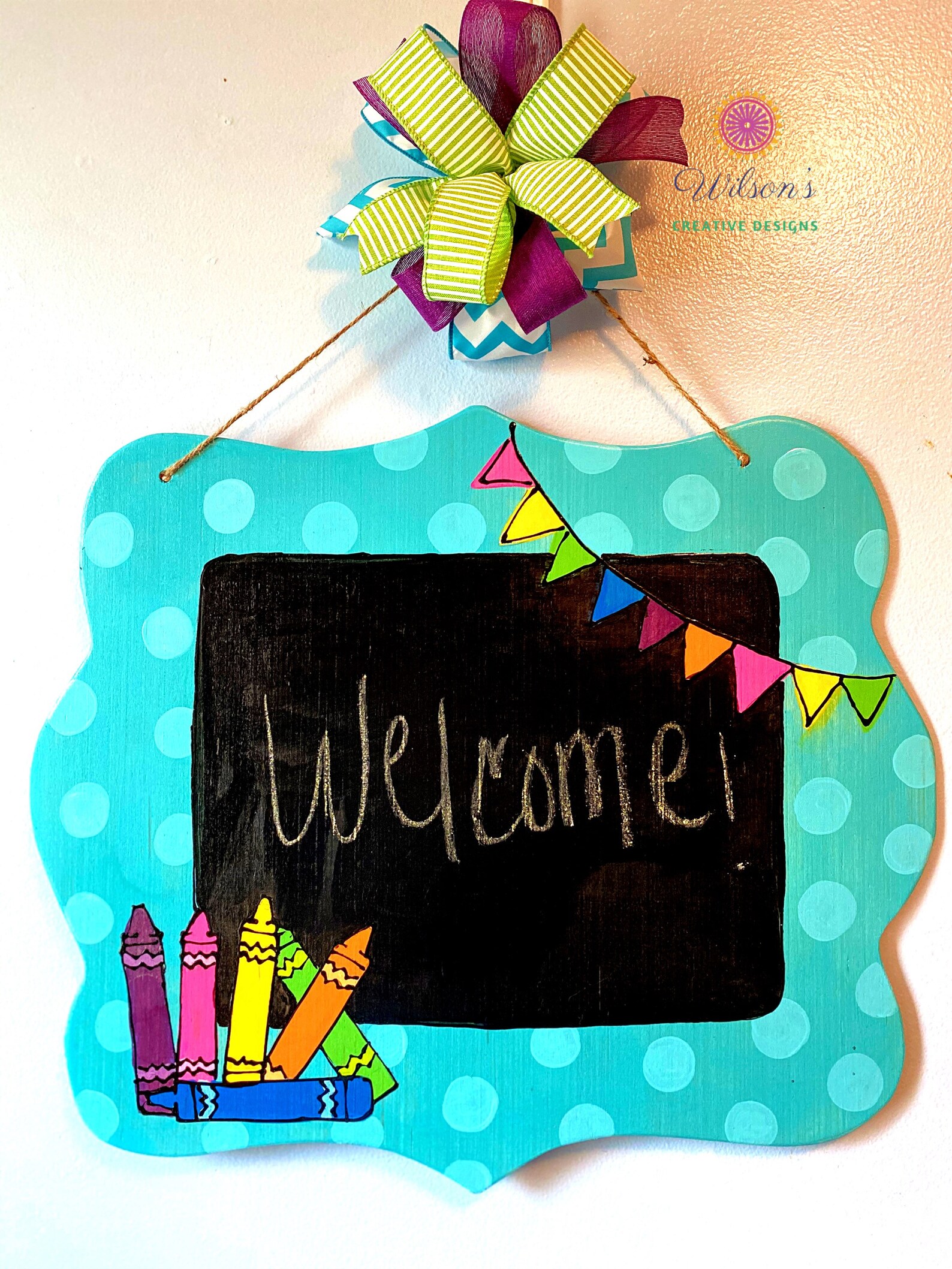 Teacher Door Hanger With Chalk Board First Day of School - Etsy