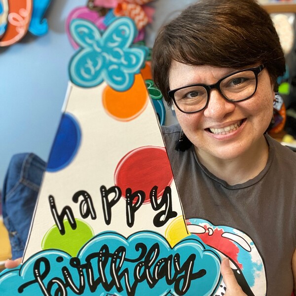 Happy Birthday Door Sign - Etsy