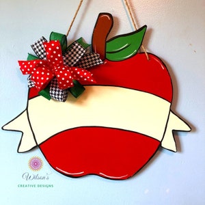 Apple Door Hanger, Teacher Door Hanger, Teacher Appreciation Gift, Back ...