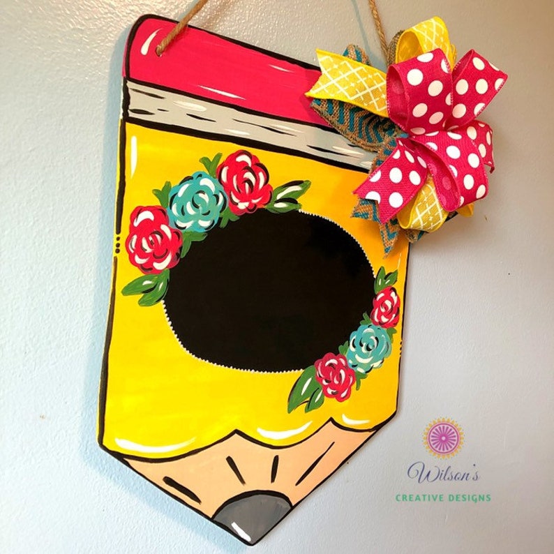 Teacher's Door Hanger Pencil Door Hanger Classroom Door | Etsy