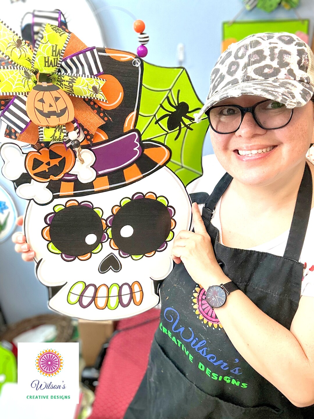 Skeleton Skull Door Hanger, Halloween Door Decor for Front Door, Trick ...