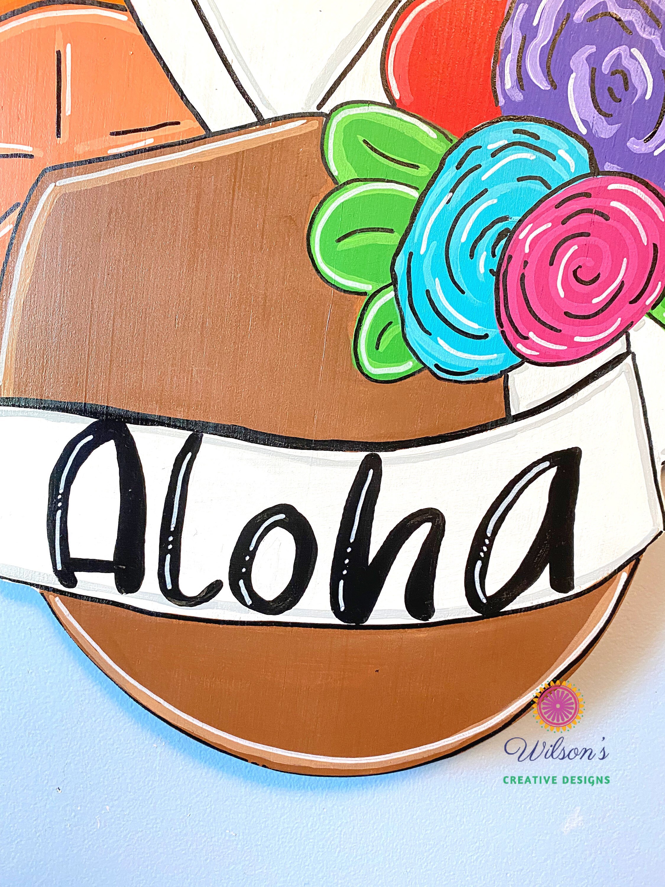 Summer Door Hanger for Front Door Aloha Decoration Luau | Etsy