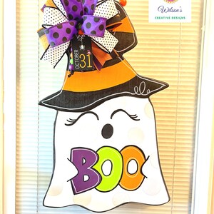 Ghost Door Hanger, Boo Door Sign Halloween Door Decor for Front Door ...