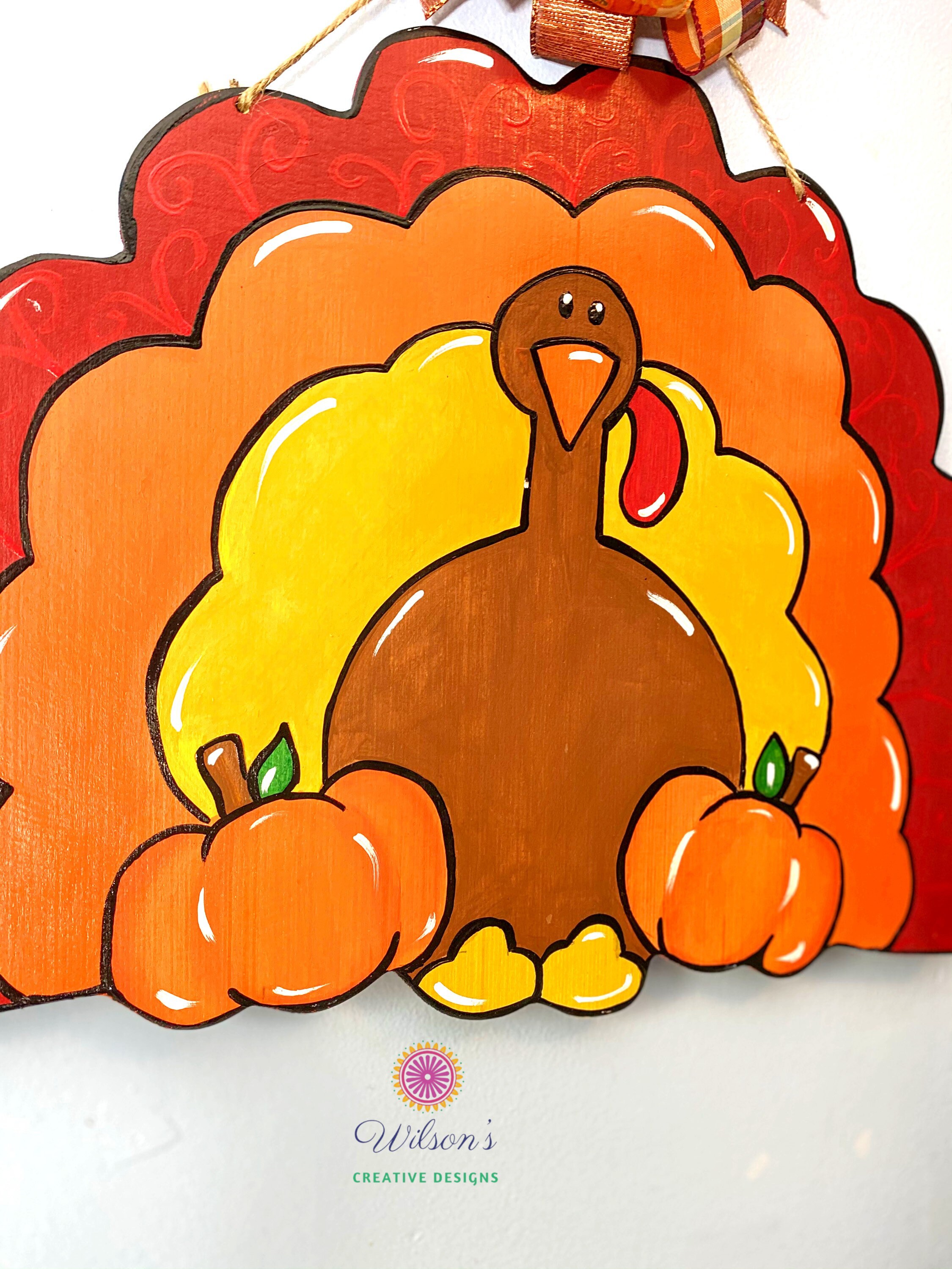 Turkey Door Hanger Thanksgiving Door Hanger Fall Door Etsy
