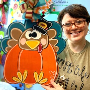 Turkey Door Hanger for Front Door, Thanksgiving Decoration for Porch ...