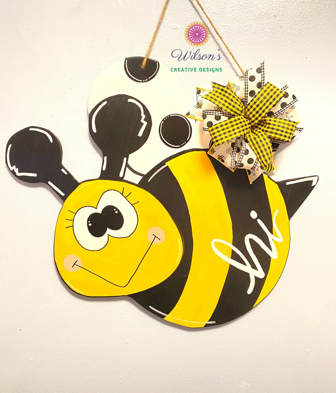 Bee Door Hanger for Front Door Bee Decor for Classroom Bee - Etsy