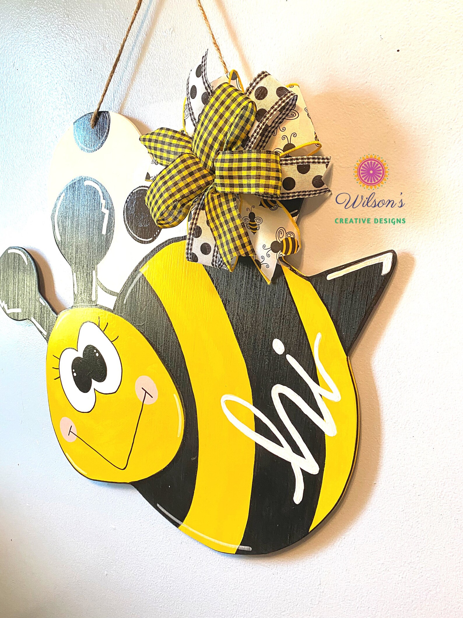 Bee Door Hanger for Front Door Bee Decor for Classroom Bee | Etsy