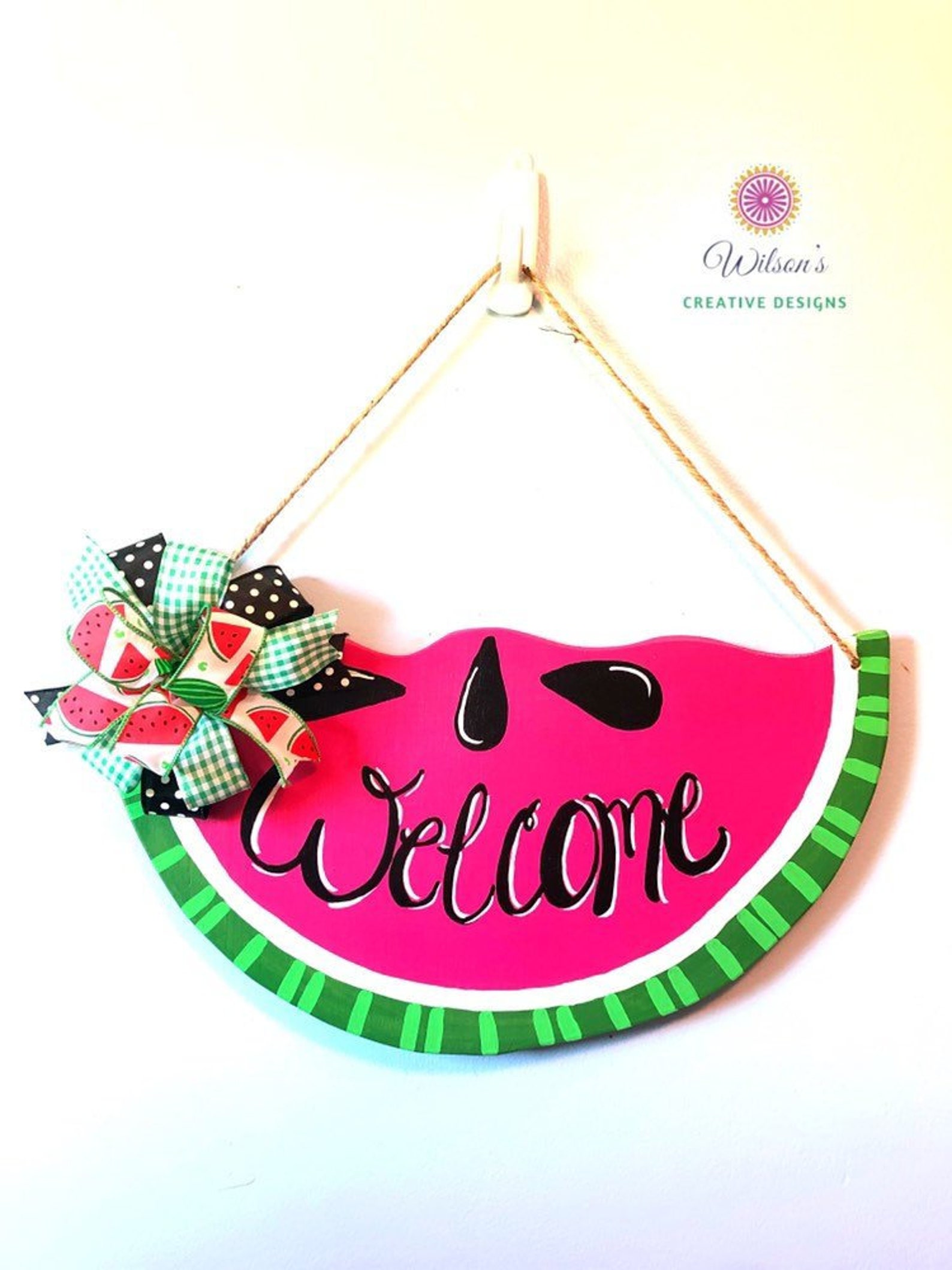 Watermelon Door Hanger Summer Door Hanger Welcome Door - Etsy