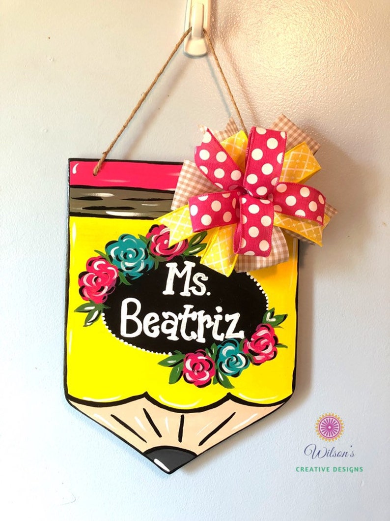 Teacher's Door Hanger Pencil Door Hanger Classroom Door | Etsy