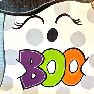 Ghost Door Hanger, Boo Door Sign Halloween Door Decor for Front Door ...