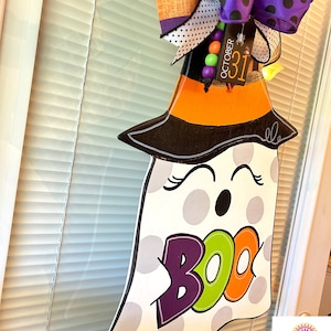 Ghost Door Hanger, Boo Door Sign Halloween Door Decor for Front Door ...