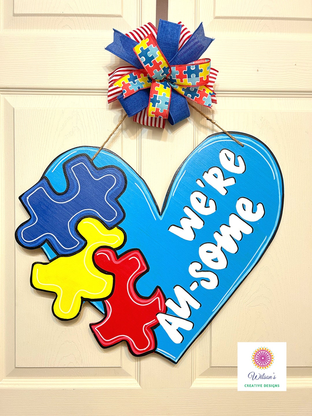 Autism Door Hanger, Autism Awareness Door Decor for Front Door, Autism ...