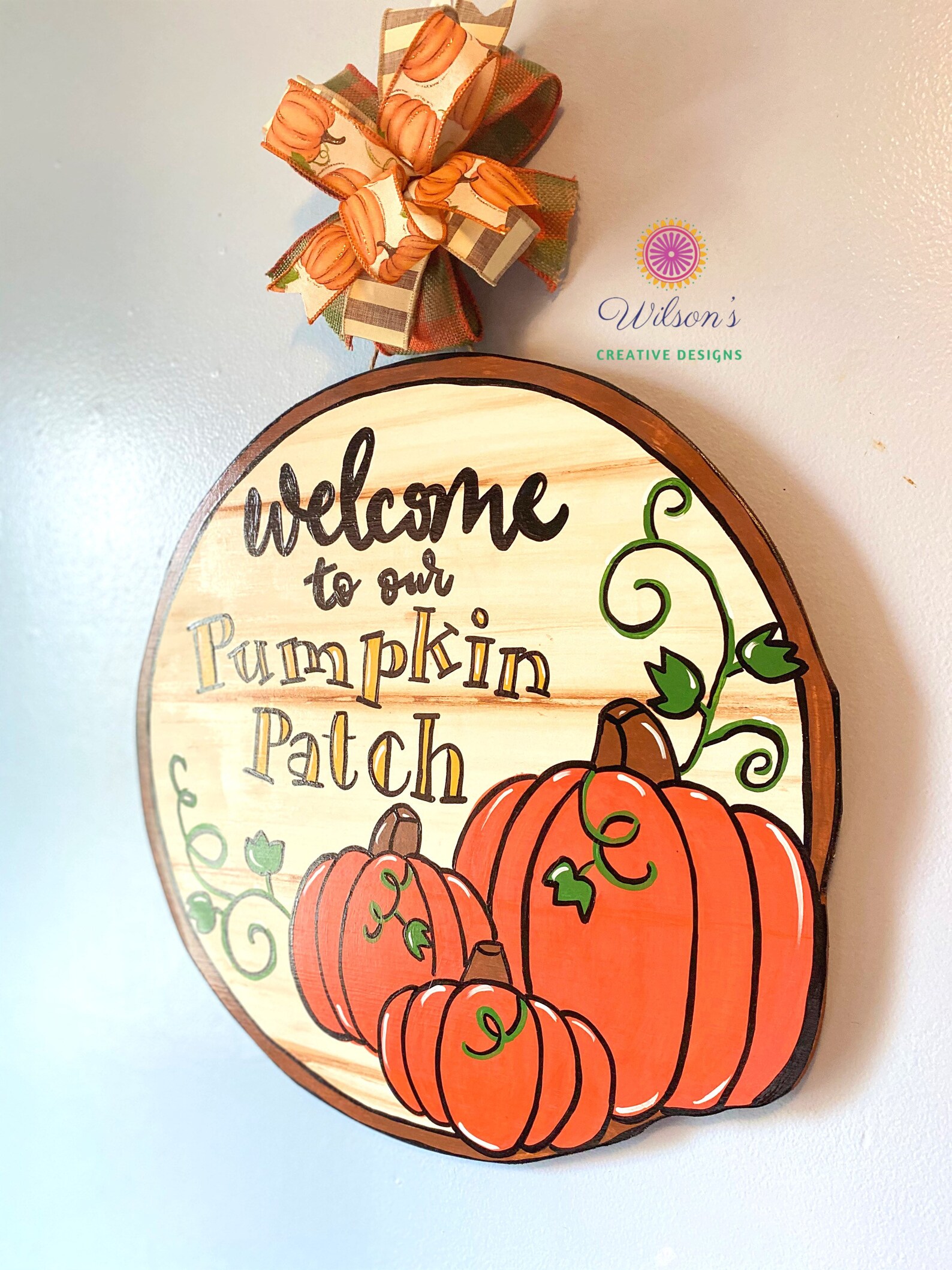 Welcome to Our Pumpkin Patch Door Hanger Welcome Pumpkin Door | Etsy