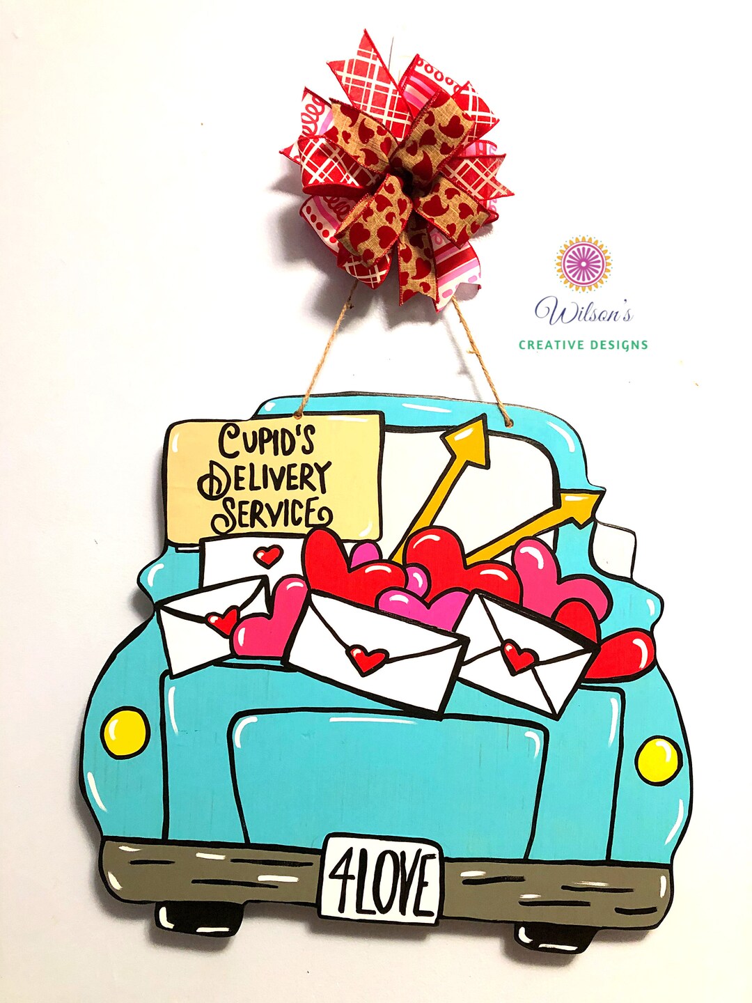 Valentine Truck Door Hanger, Valentine Door Hanger, Valentines Day Door ...