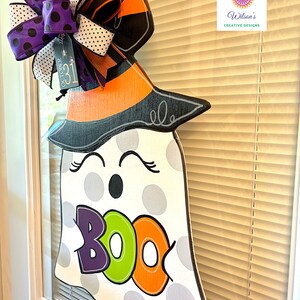 Ghost Door Hanger, Boo Door Sign Halloween Door Decor for Front Door ...