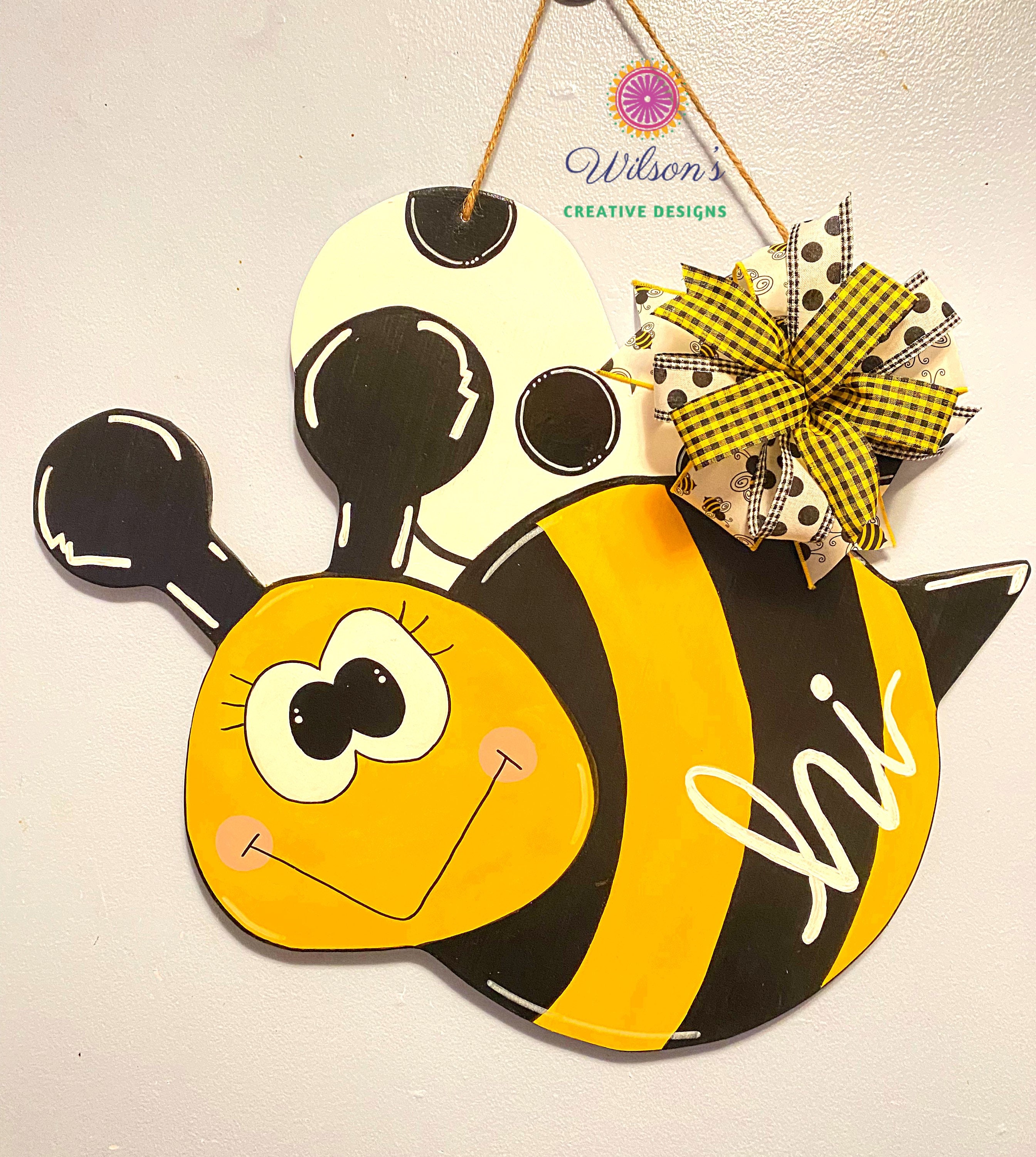 Bee Door Hanger for Front Door Bee Decor for Classroom Bee | Etsy