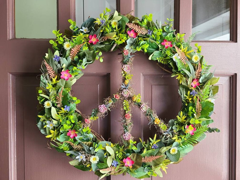 18 Wildflower and Greenery Peace Sign | Etsy