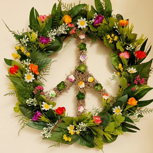 18 Bright Peace Sign Wreath - Etsy