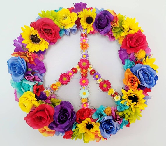 Flower Power Peace Sign - Etsy