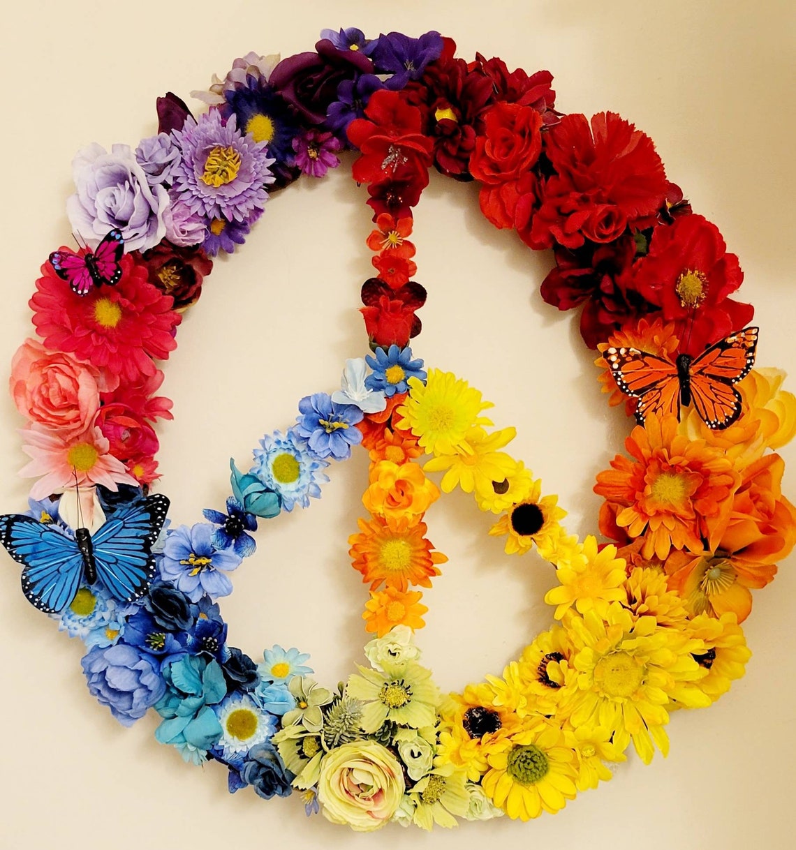 RAINBOW PEACE Sign Wreath - Etsy