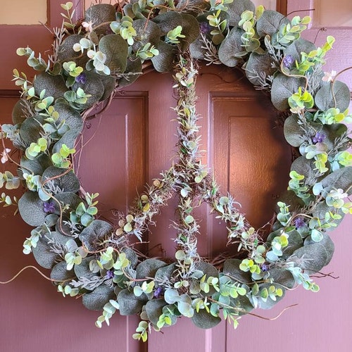 18 Wildflower and Greenery Peace Sign | Etsy