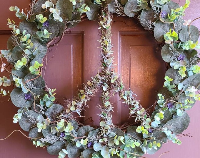 Greenery Natural Peace Sign - Etsy