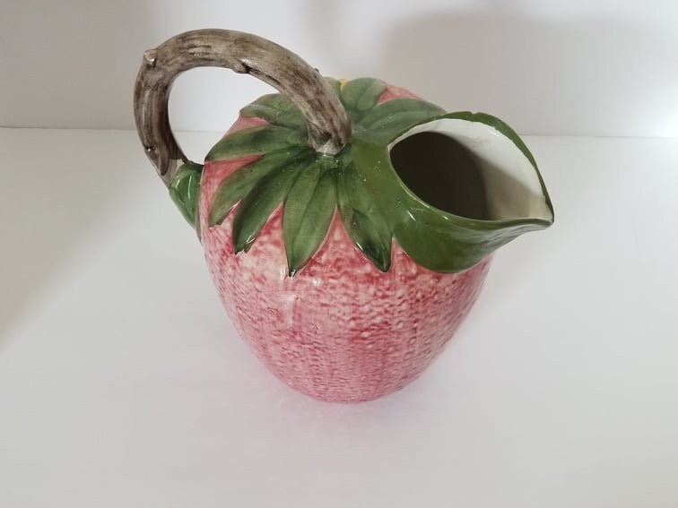 Vintage Bassano Strawberry Pitcher vintage Majolica Strawberry Pitcher ...