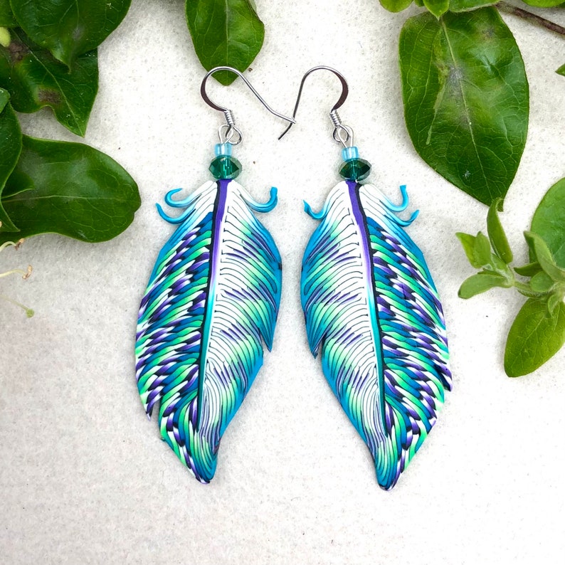 Feather Cane Earring Tutorial, Polymer Clay Earing Tutorial, Jewellery ...