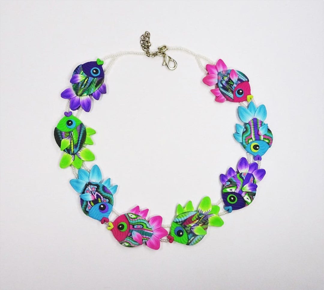 Fish Necklace Tutorial, Polymer Clay Tutorial, PDF Tutorial, Fish ...