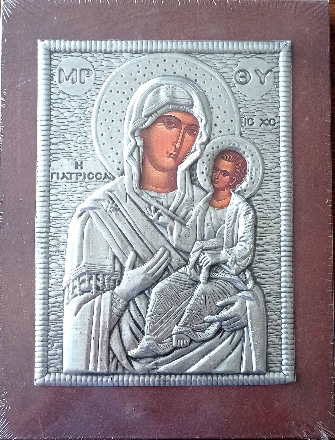 Vintage Greek Orthodox Icon of Holy Mother and Child, Christmas Gift ...