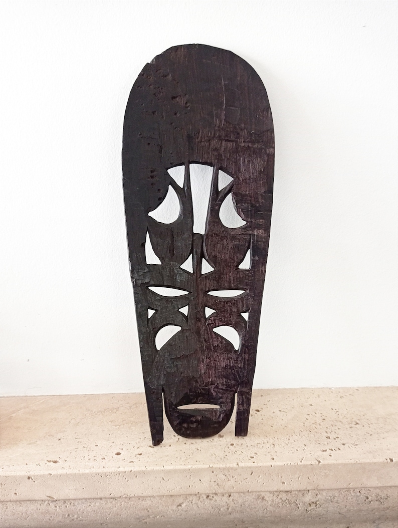 Wooden African Mask From Sudan, Vintage Handmade Mask, Traditional ...