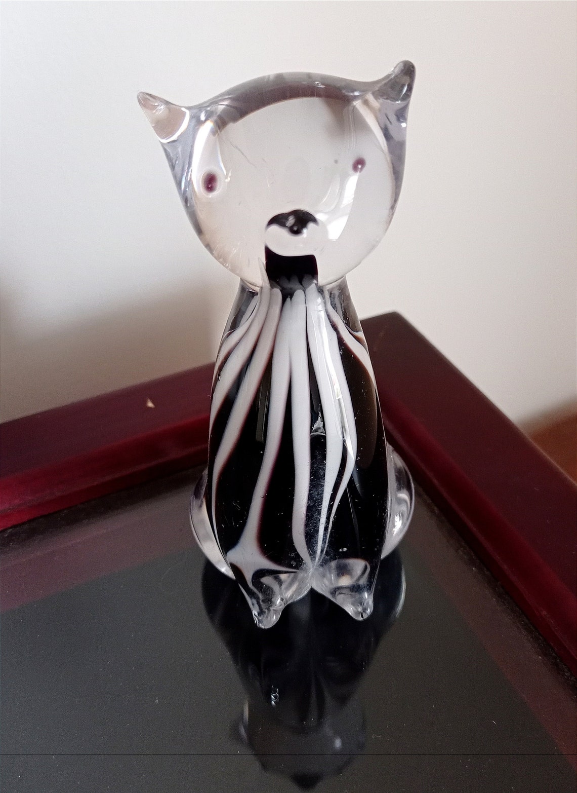 Beautiful Clear Glass Cat Figurine Vintage Cat Figurine From - Etsy