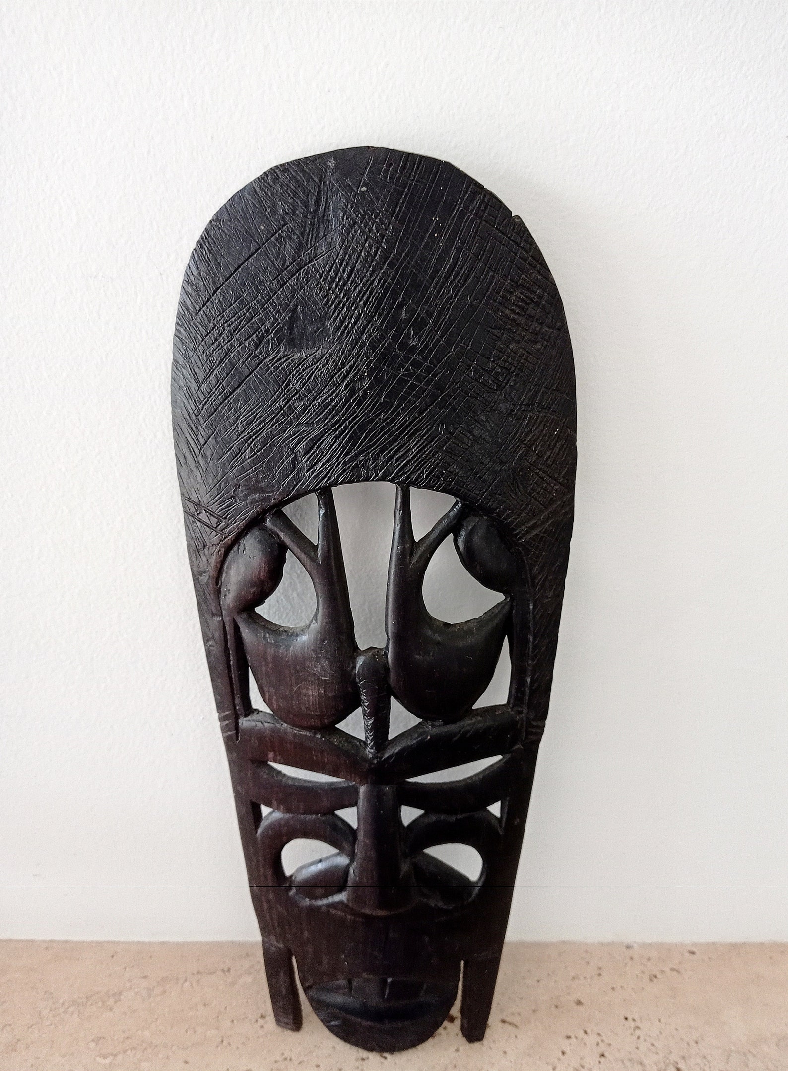 Wooden African Mask From Sudan, Vintage Handmade Mask, Traditional ...