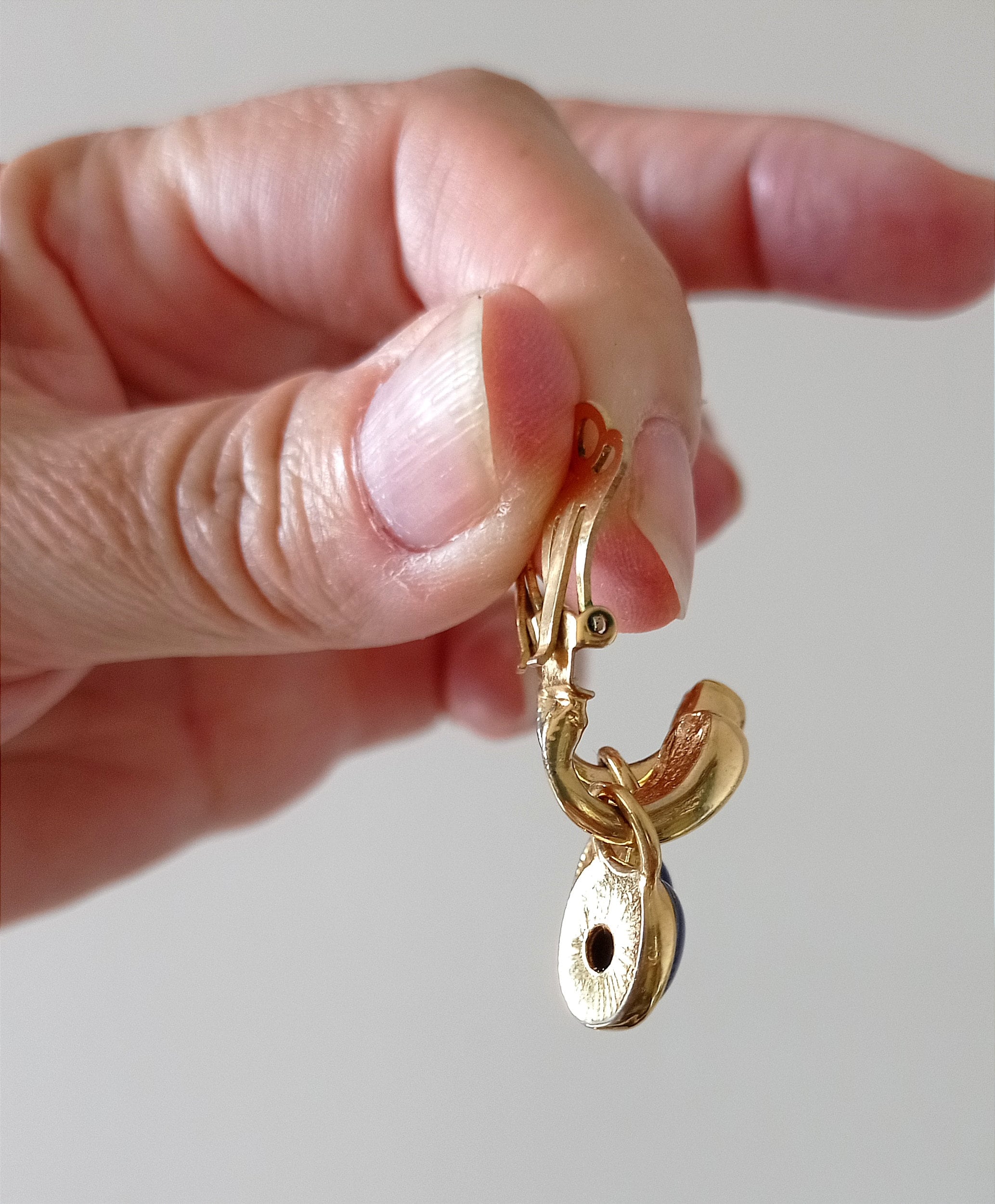 Vintage Small Clip on Statement Drop Earrings From the '80s, Gold Tone ...