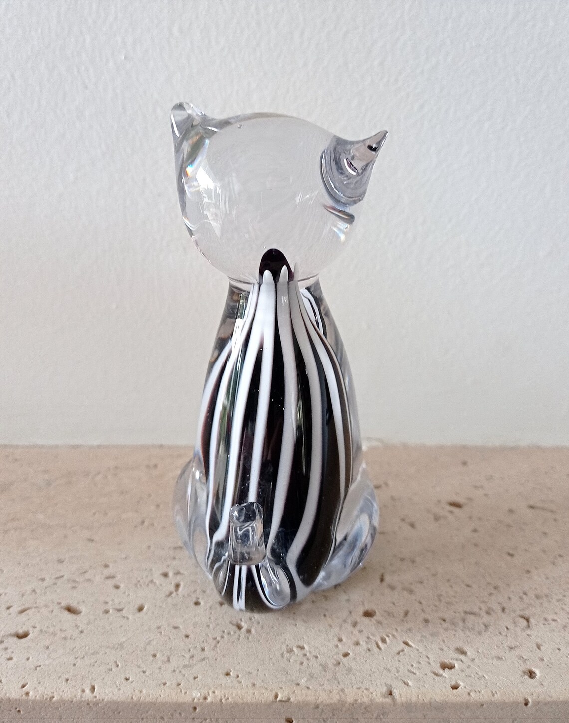 Beautiful Clear Glass Cat Figurine Vintage Cat Figurine From - Etsy