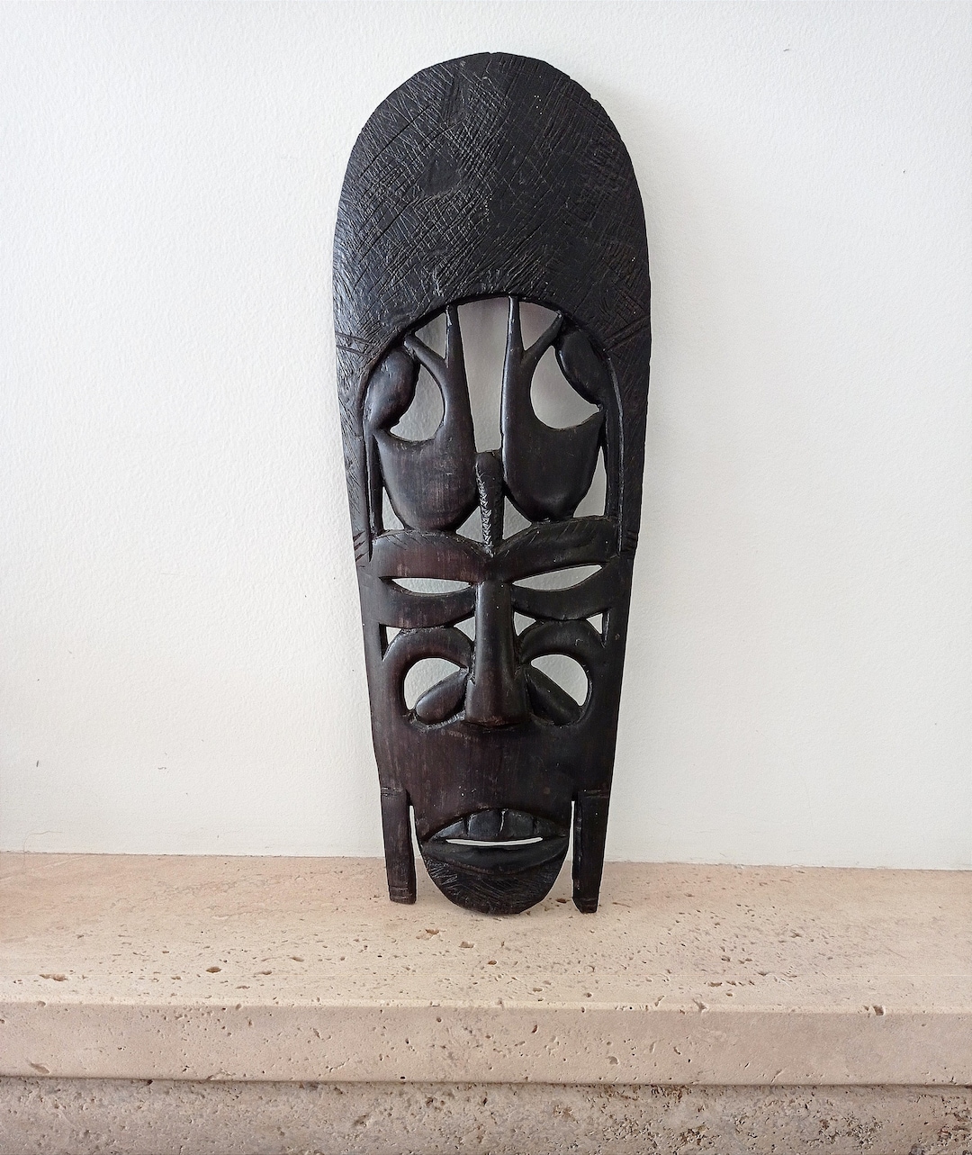 Wooden African Mask From Sudan, Vintage Handmade Mask, Traditional ...