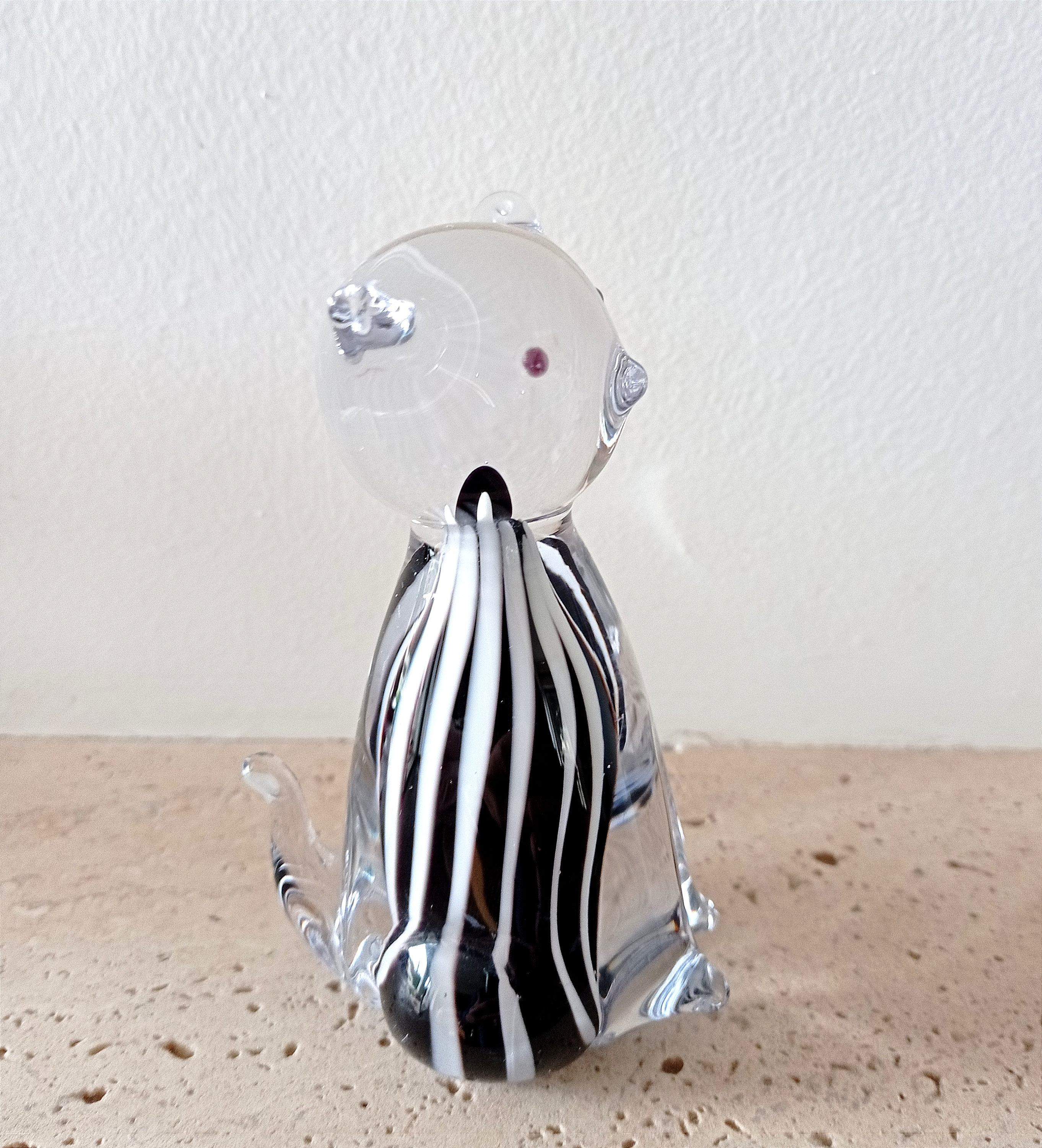 Beautiful Clear Glass Cat Figurine Vintage Cat Figurine From - Etsy