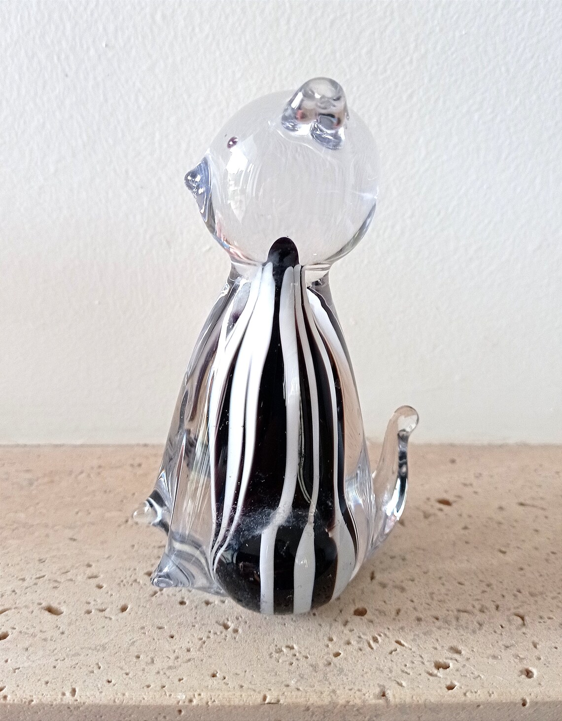 Beautiful Clear Glass Cat Figurine Vintage Cat Figurine From - Etsy