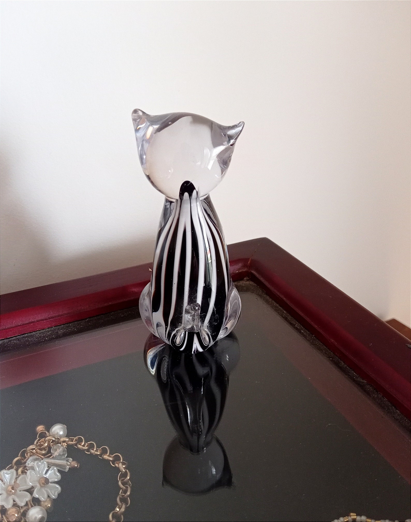 Beautiful Clear Glass Cat Figurine Vintage Cat Figurine From - Etsy