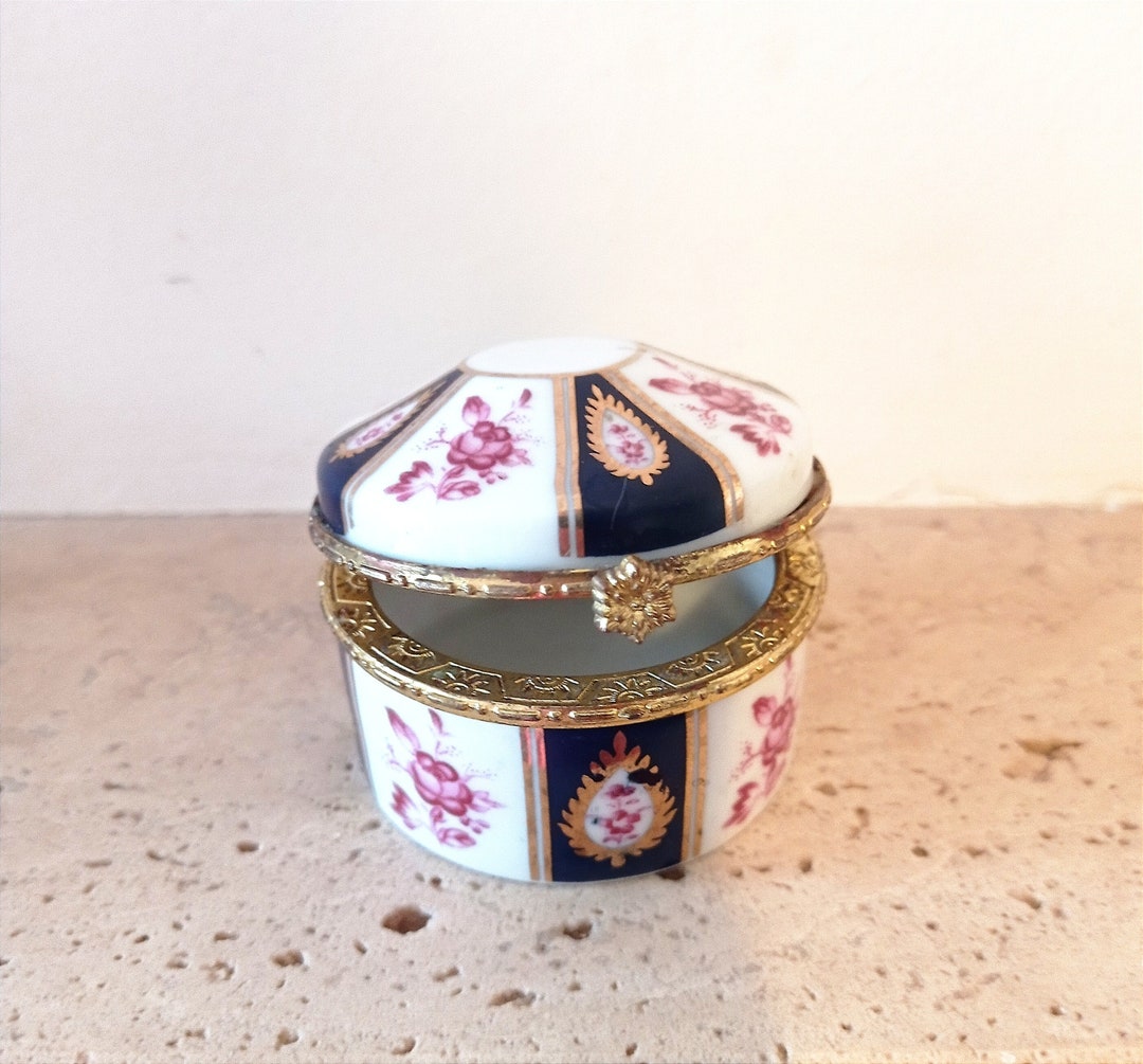 Vintage Large Porcelain Pill Box From the '90s, Classic Design ...